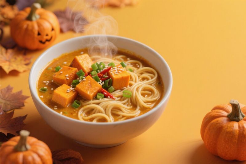 Halloween Special Pumpkin Curry Ramen Bowls Recipe