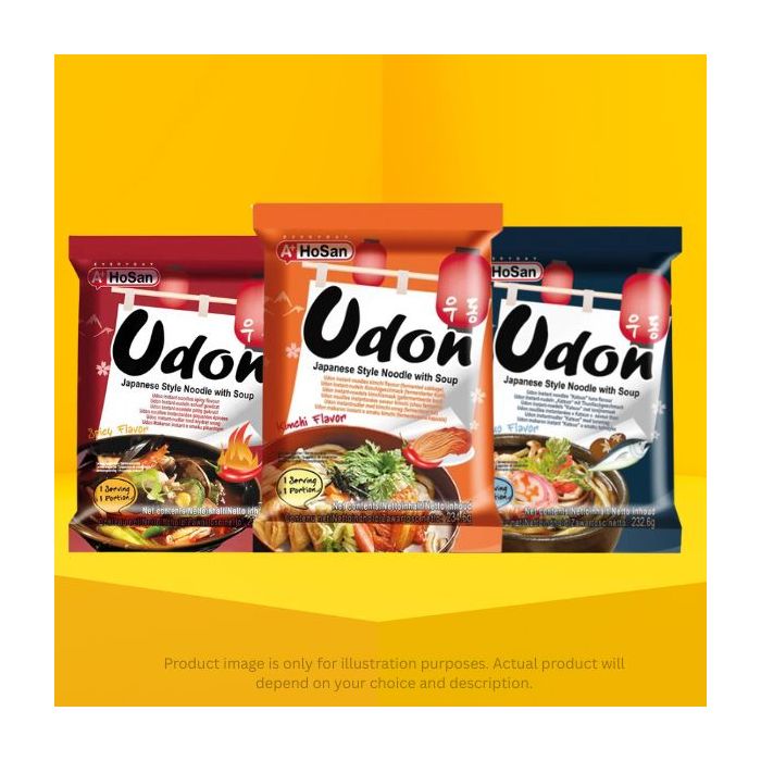 Mix and Match HOSAN Fresh Instant Udon Noodle Soup Bundle