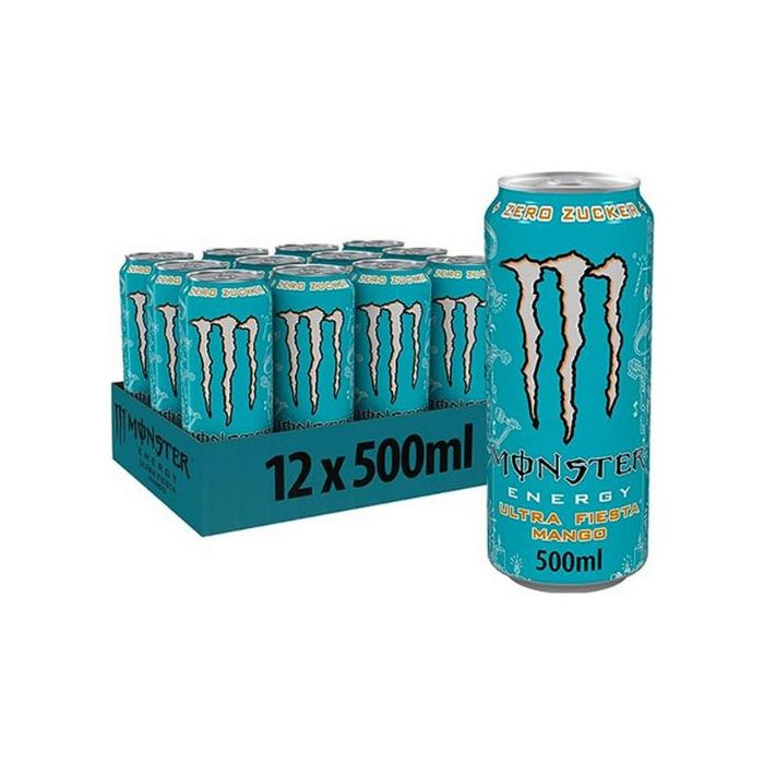 [CASE] MONSTER Ultra Fiesta Mango Zero Sugar Energy Drink Can 500ml x12