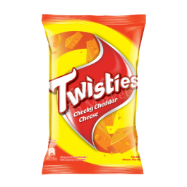 TWISTIES Corn Snacks Cheddar Cheese Flavour 60g | Bold Cheesy Snack