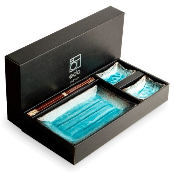 EDO JAPAN Sushi Set Bright Blue 6-Piece 22x12,5 cm | H2 cm - Art No ...